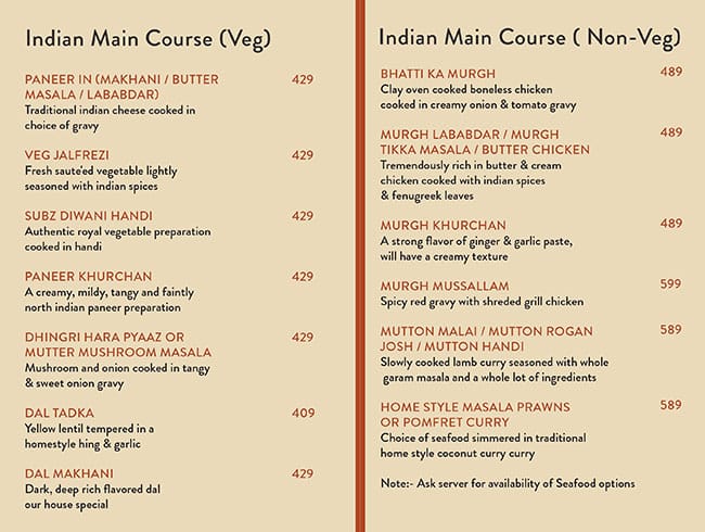 Menu of Escada All Day Kitchen & Bar, Viman Nagar, Pune