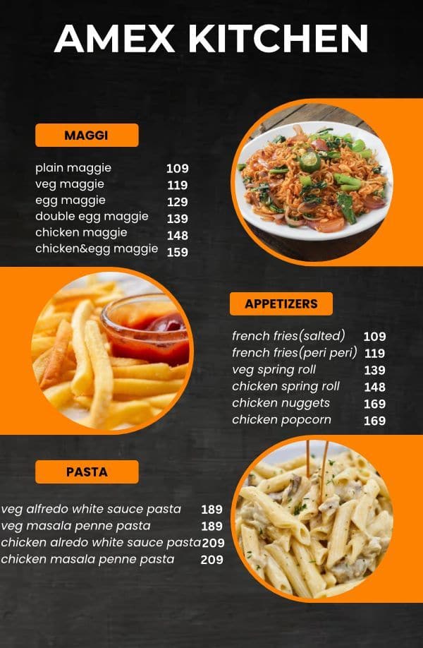 Menu of Amex Kitchen, Nagole, Hyderabad
