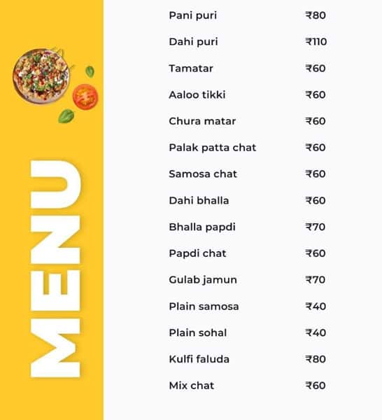 Menu of Kashi Chat Bhandar, Dashaswmedh Road, Varanasi