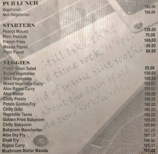 Menu at Pecos, Bengaluru, 189 Brigade Road