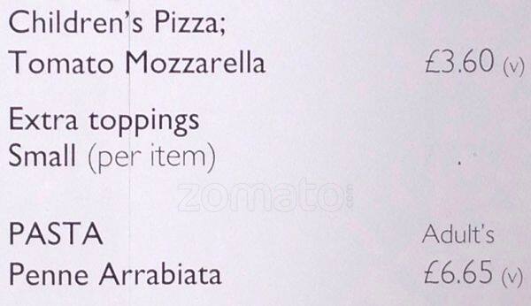 Menu at The Waterside Café cafe, London, The Regent's Park