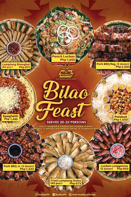 Menu at Buddy's restaurant, Makati, Kakarong Street Corner Barasoain Street