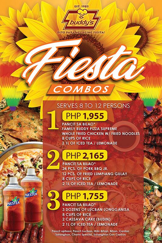 Menu at Buddy's restaurant, Makati, Kakarong Street Corner Barasoain Street