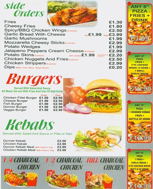 Menu at Western Mix pizzeria, Birmingham