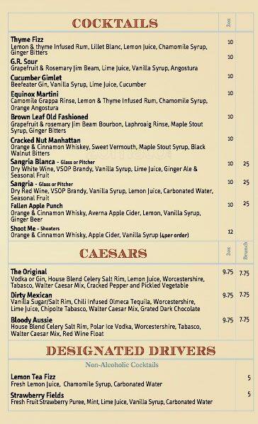 Menu at Port restaurant, Pickering