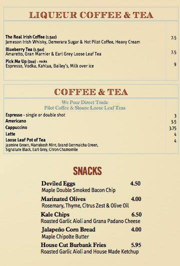 Menu at Port restaurant, Pickering