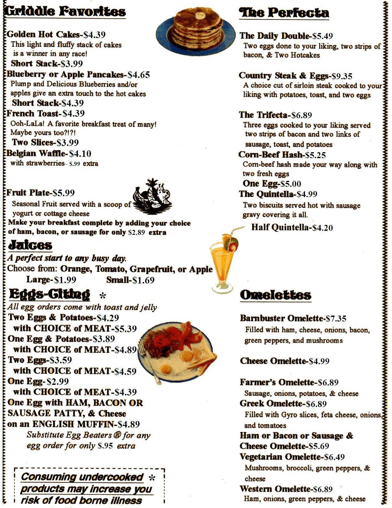 Menu at Country Carriage Restaurant, Swartz Creek