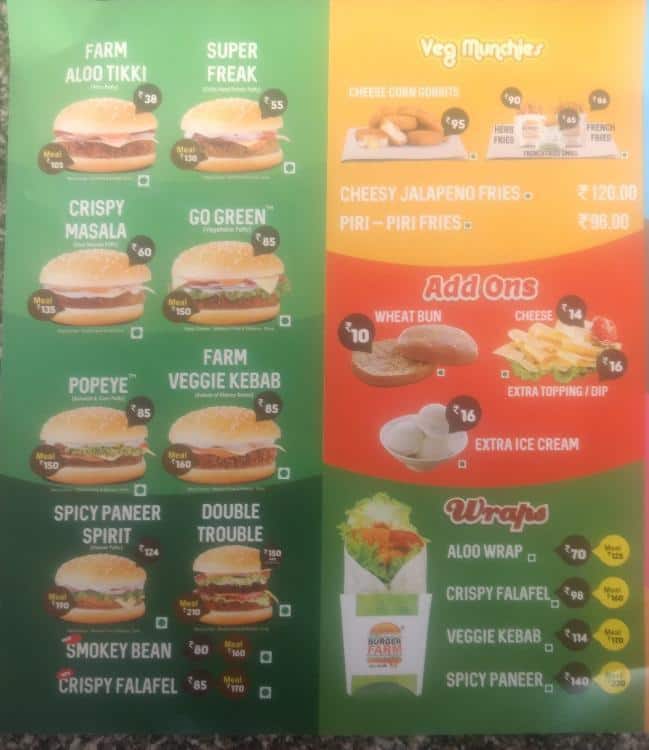 Burger Farm Express Menu, Menu for Burger Farm Express, Malviya Nagar ...