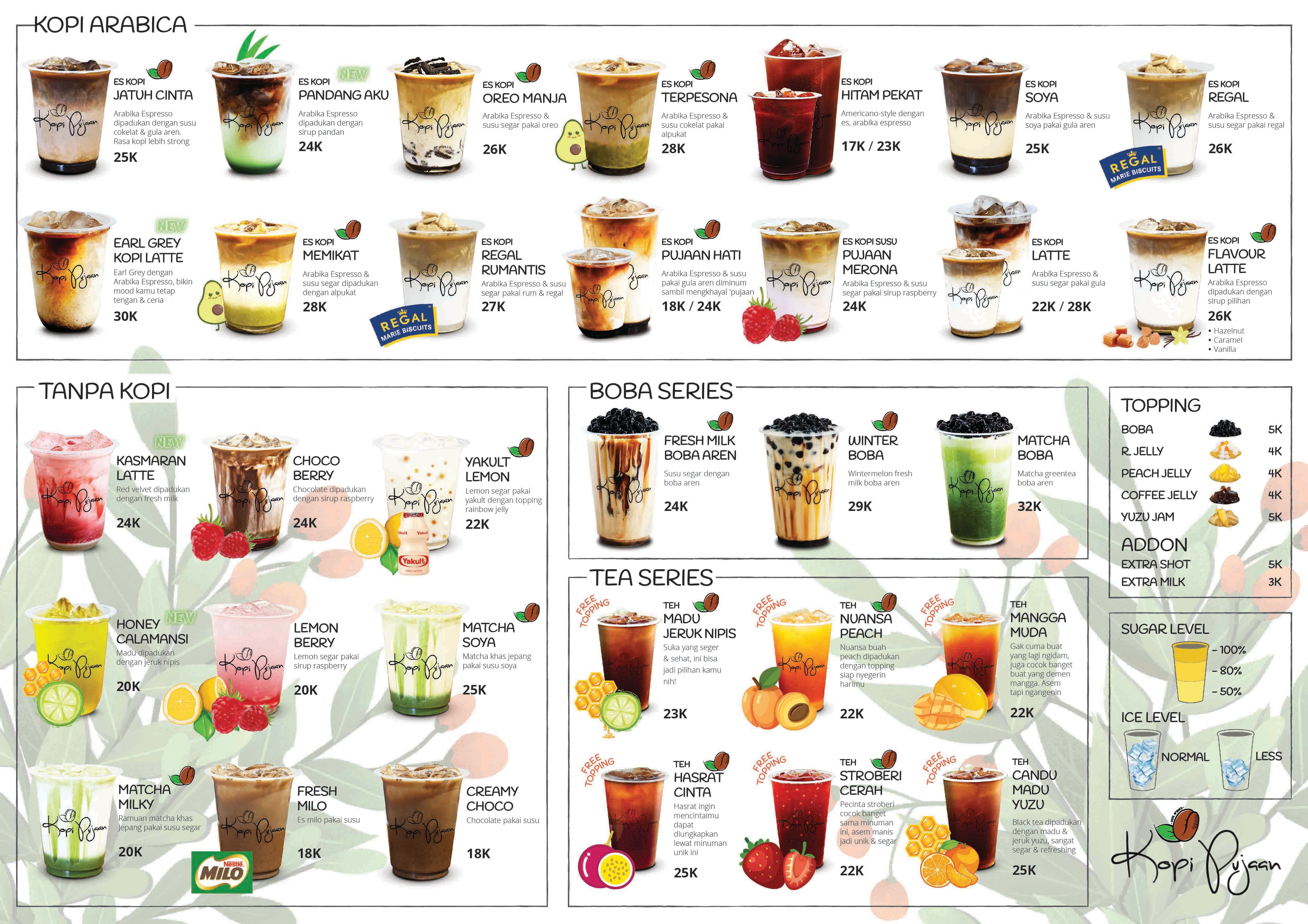 Menu at Kopi Janji Jiwa Ararasa, Tangerang