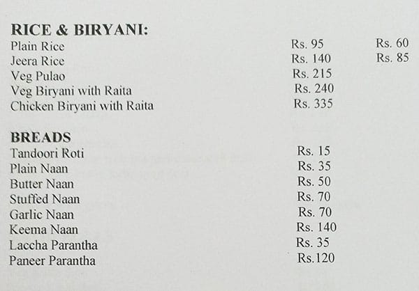 Menu at DND ZAIKA, Dehradun