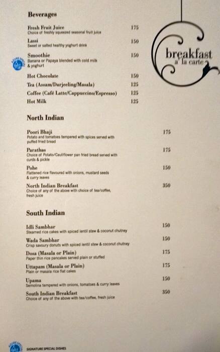 Azure - Grand Mercure Vadodara Surya Palace Menu - Zomato