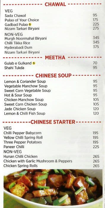 Menu at The Yellow Chilli, Patna