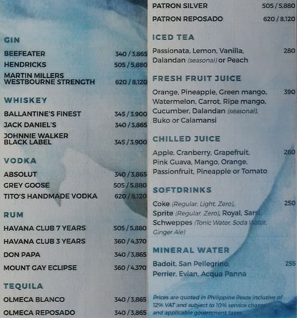 Carta de Pool Bar: Oven, Fire Pit, Grill at Edsa Shangri-La, Manila ...