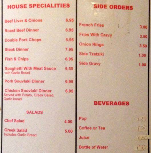 Menu at Landmark Restaurant & Tavern, Toronto