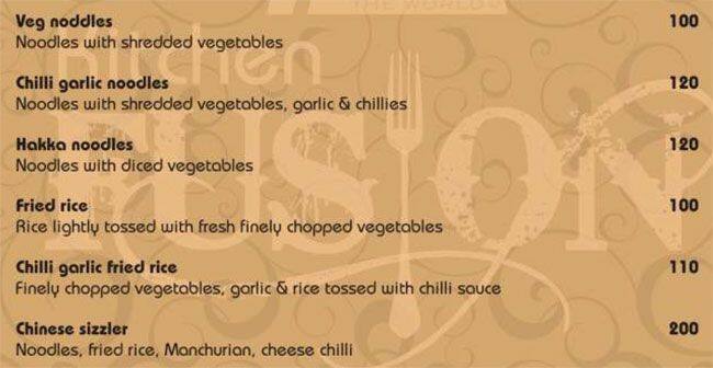 Menu at Kitchen Fusion, Chandigarh, SCO 37