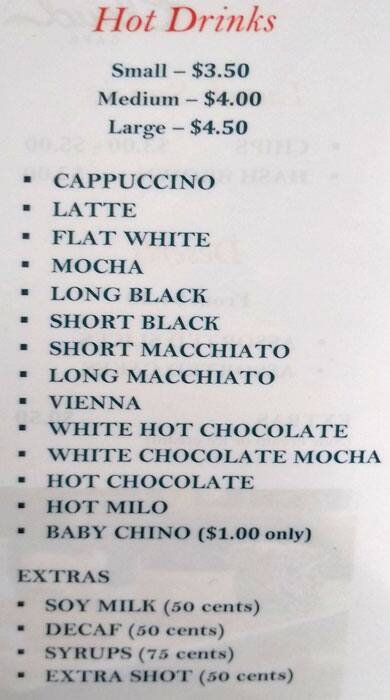 Menu at Cloud Café cafe, Dandenong