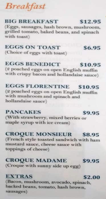 Menu at Cloud Café cafe, Dandenong