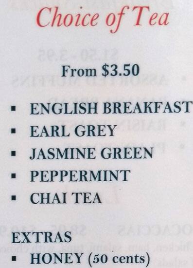 Menu at Cloud Café cafe, Dandenong