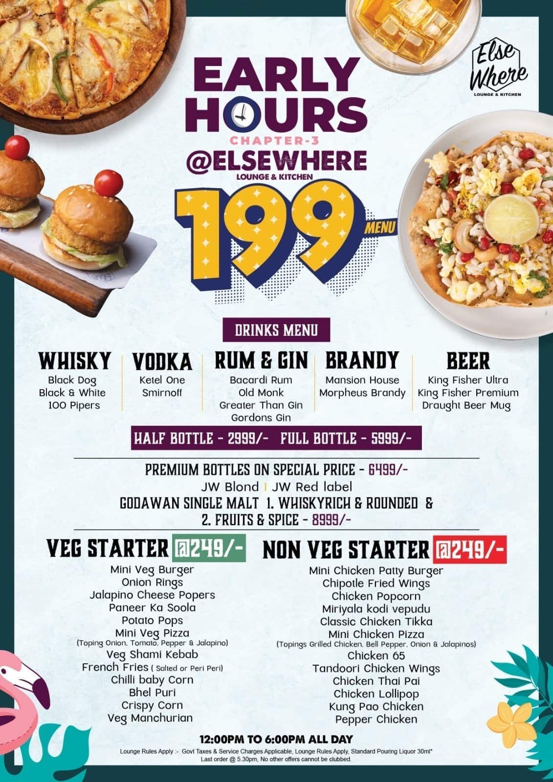 Menu of Elsewhere Lounge & Kitchen, Gachibowli, Hyderabad