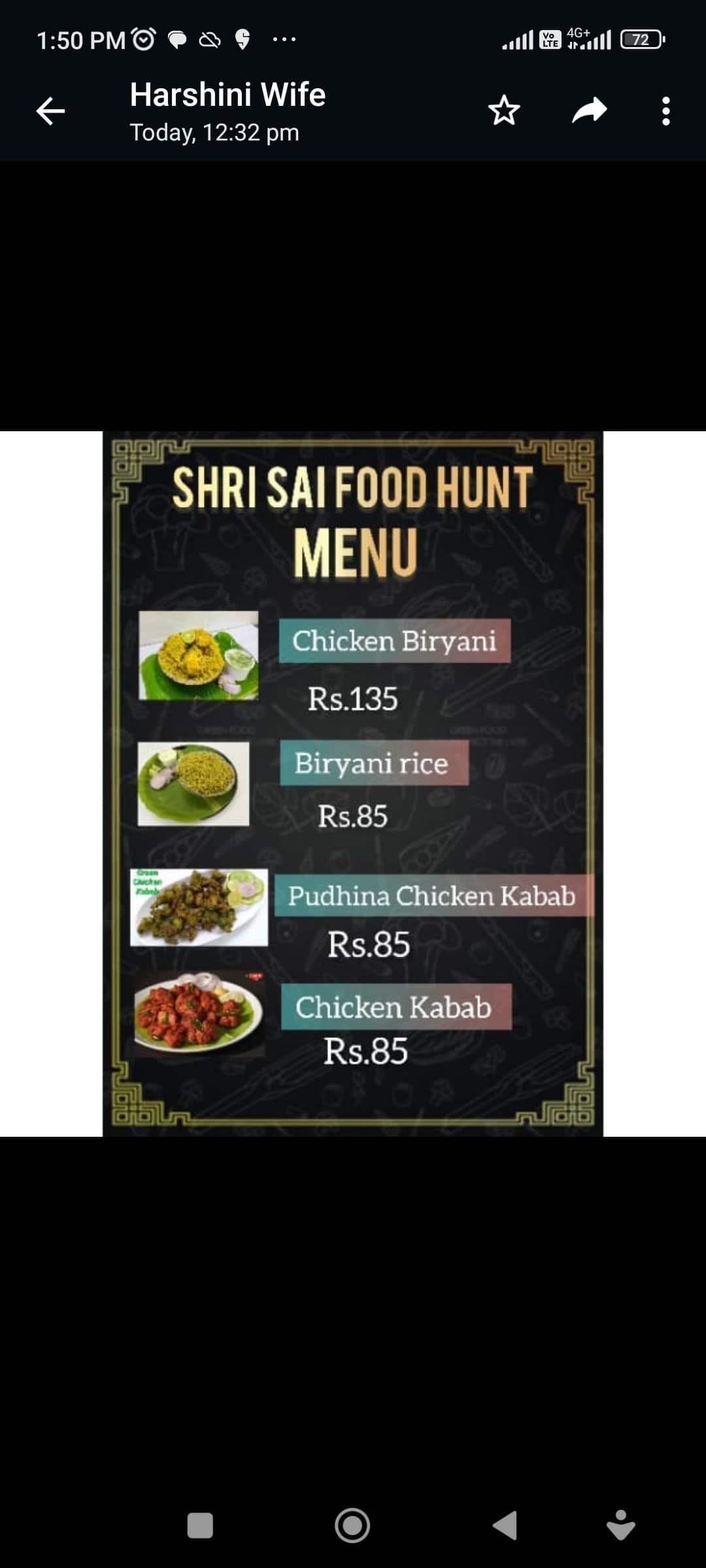 Menu of Shri Sai Food Hunt, Magadi Road, Bangalore