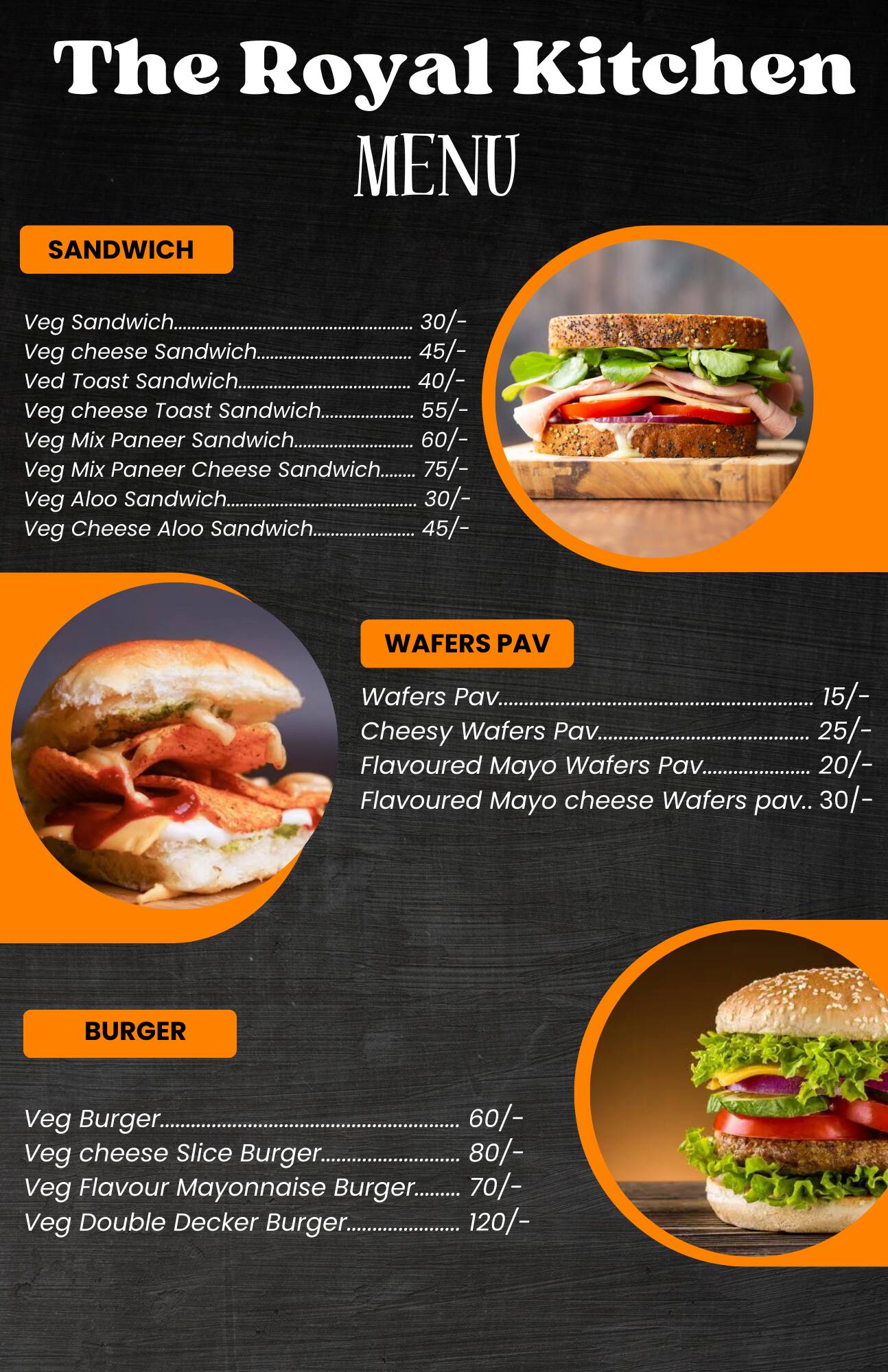 Menu of The Royal Kichen, Parel, Mumbai