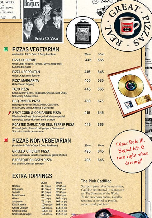 Menu of Tomato's, Alkapuri, Vadodara