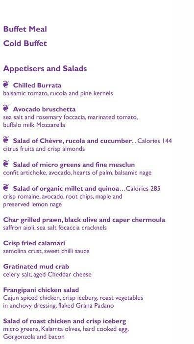 Menu of Frangipani - Trident Nariman Point, Nariman Point, Mumbai