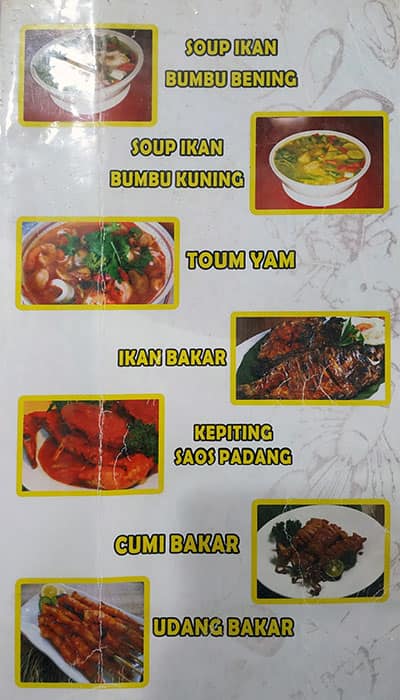 Menu at Rumah Makan Sedap Sari restaurant, Jakarta, Jl. Bugis No. 76 ...