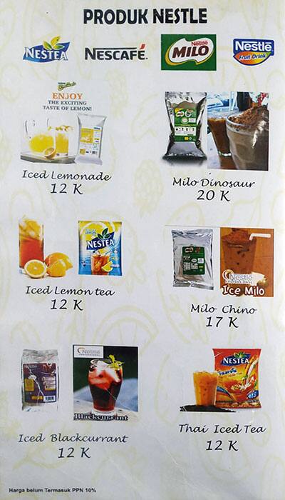 Menu at Rumah Makan Sedap Sari restaurant, Jakarta, Jl. Bugis No. 76 ...
