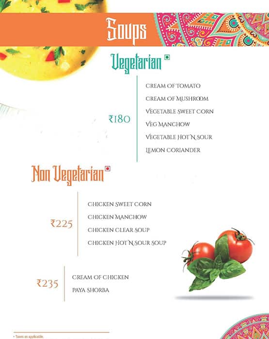 Menu of Atiroopa - Aalankrita Resort, Shamirpet, Hyderabad