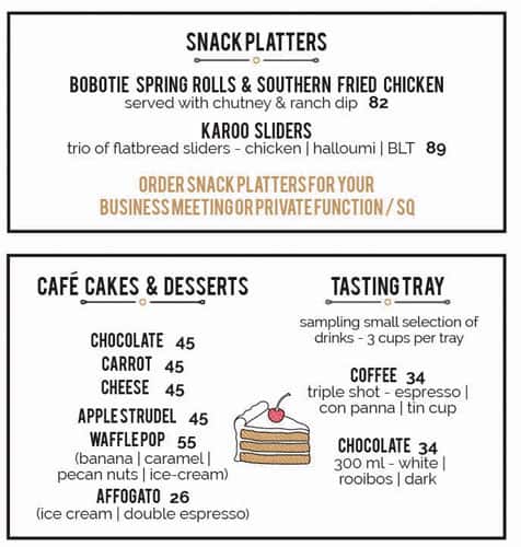 Menu at The Daily Coffee Cafe Cape Town, Cape Town