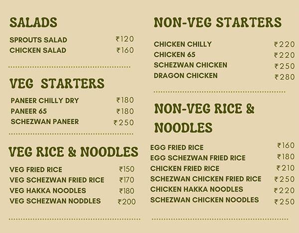 Menu of The Chef's Kitchen, Dahisar West, Mumbai