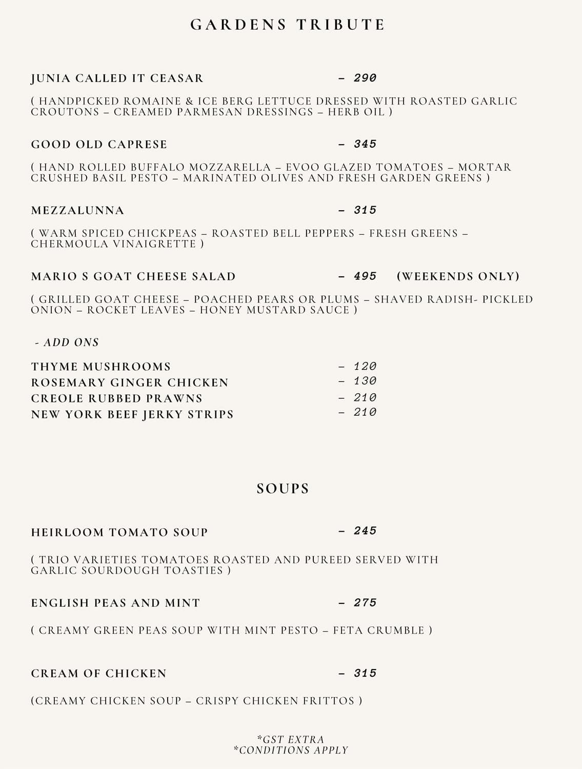 Menu of Glow Cafe, Nungambakkam, Chennai