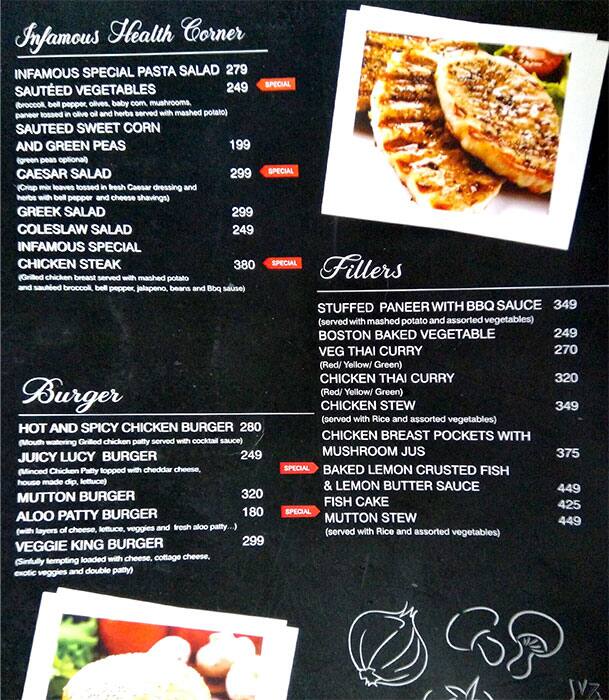 Menu at Infamous Bistro & Bar, Dehradun