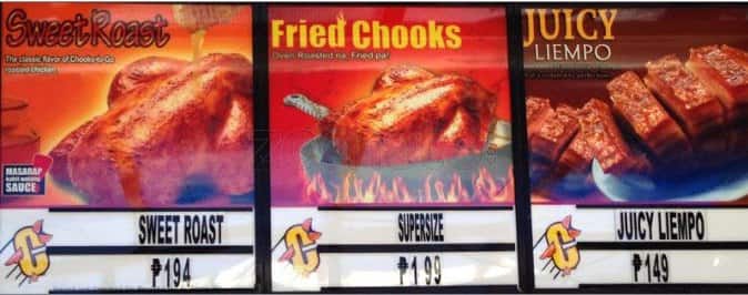 Menu at Chooks-to-Go restaurant, Parañaque, 32 Doña Soledad Ave
