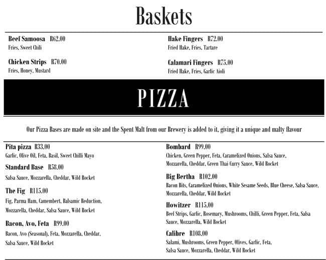 Menu at Ke-Monate Winebar and Bistro, Cape Town