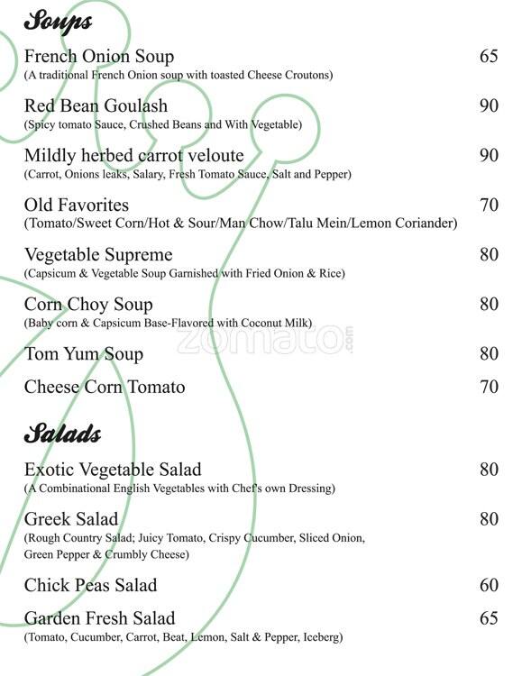 Menu at Pepper Corns, Ahmedabad