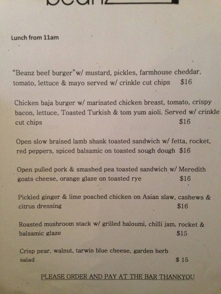 Menu at The Chicken Shop - Bright restaurant, Bright