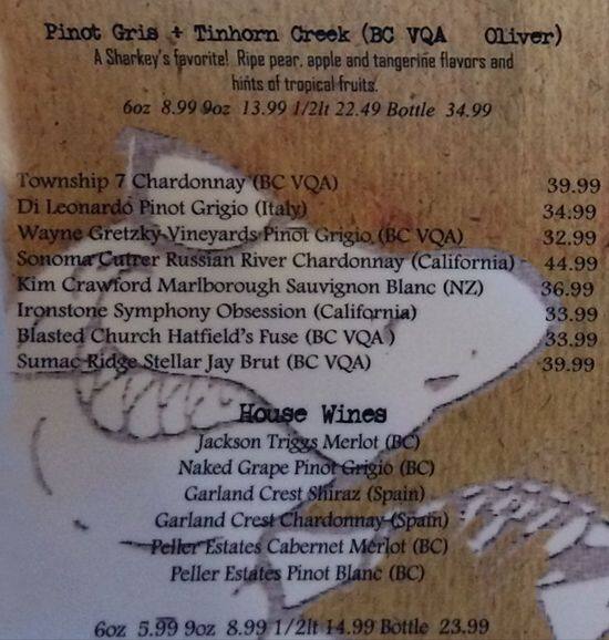 Menu at Sharkey's Seafood Bar & Grille, Delta