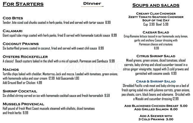 Menu at Sharkey's Seafood Bar & Grille, Delta
