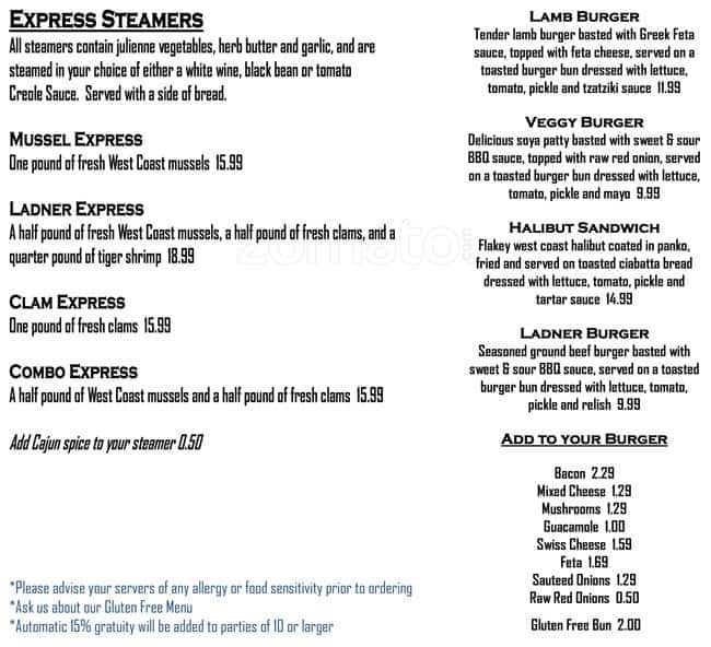Menu at Sharkey's Seafood Bar & Grille, Delta