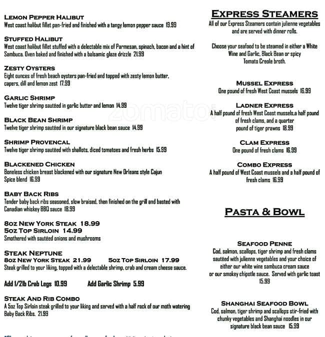 Menu at Sharkey's Seafood Bar & Grille, Delta