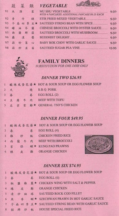 Menu at Yummy Cafe, Seattle