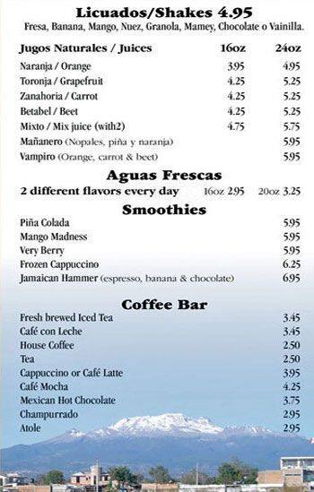 Menu at La Torta Gorda restaurant, San Francisco