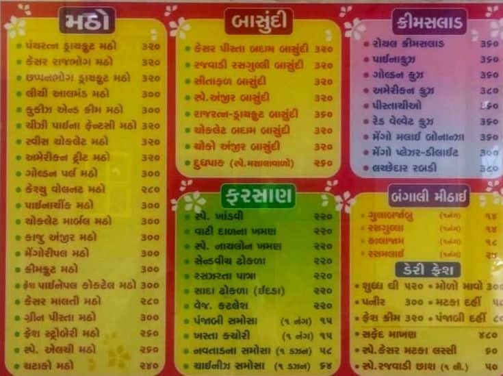 Vipul Dudhiya Sweets Menu, Menu for Vipul Dudhiya Sweets, Satellite ...