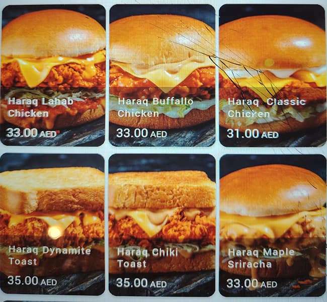 Menu of Just Burger, Al Satwa, Dubai