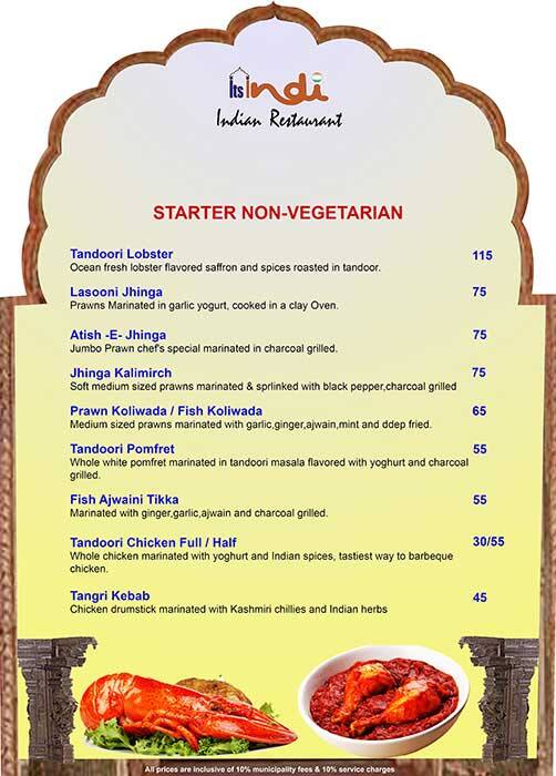 Menu at It's Indi restaurant, Dubai