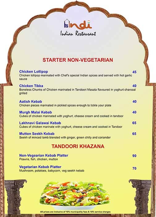 Menu at It's Indi restaurant, Dubai