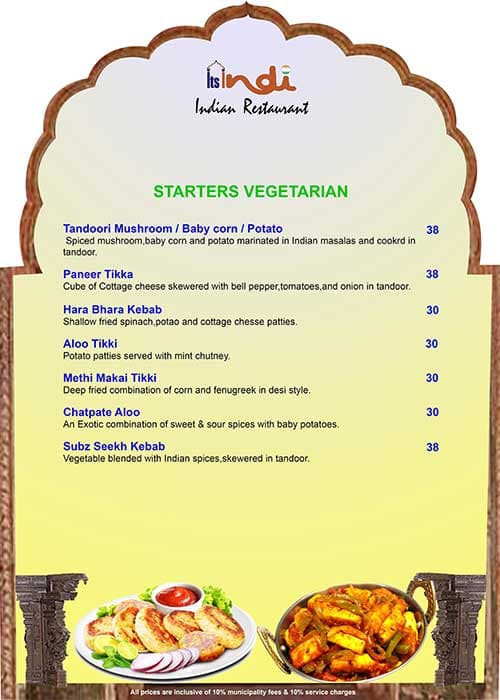 Menu at It's Indi restaurant, Dubai