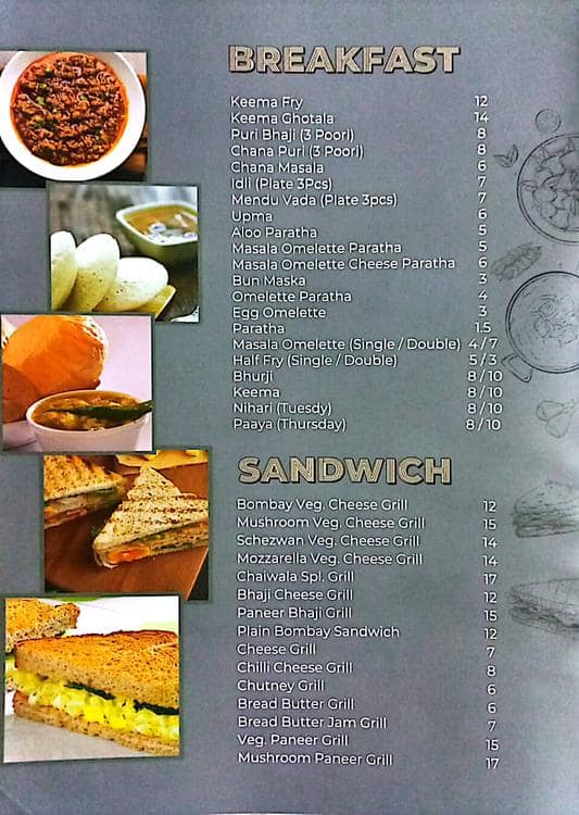 Menu of Chai Wala Cafe, Al Quoz, Dubai